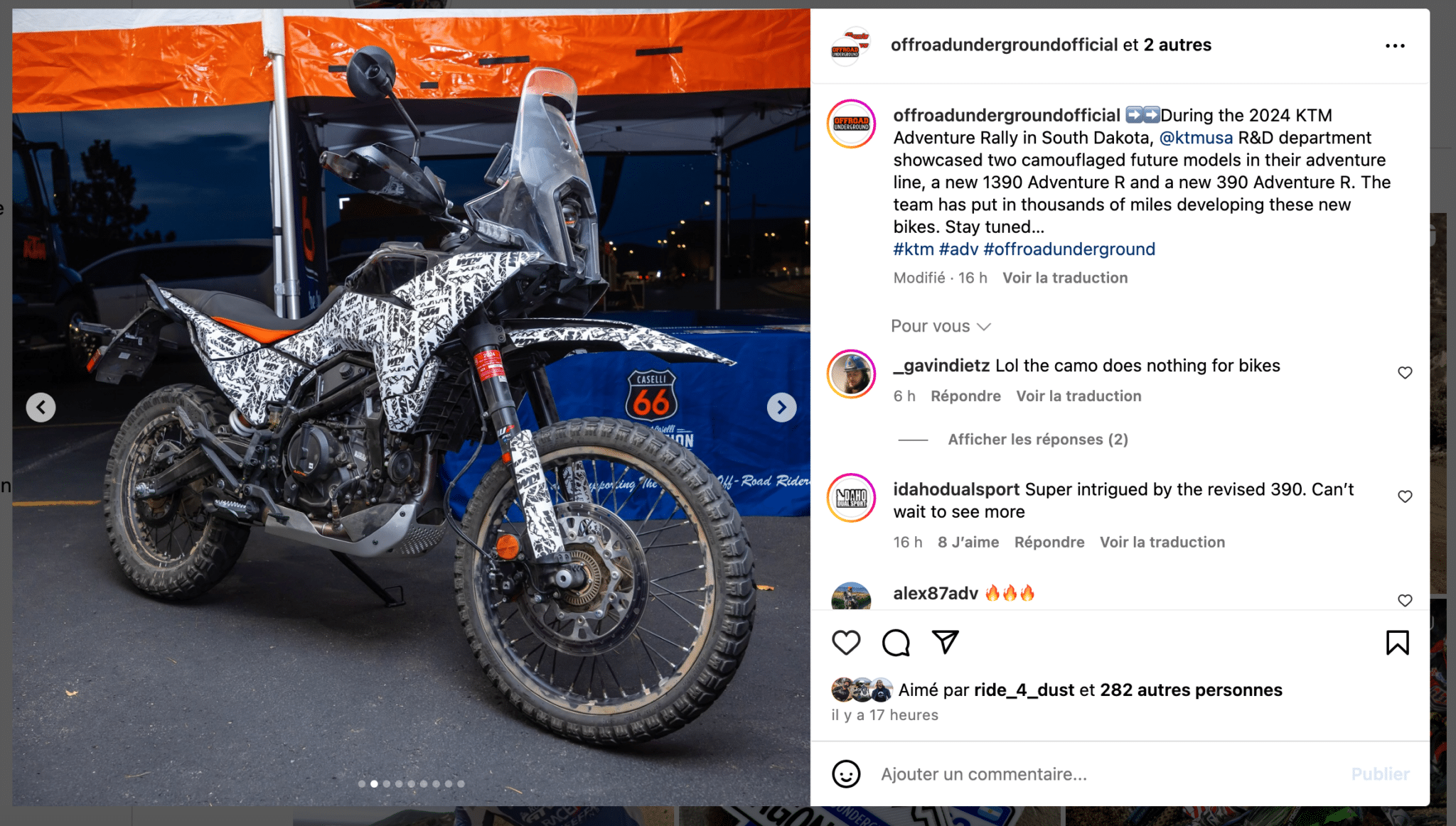 la KTM 390 Adventure 2025 aperçue au KTM rally USA - Trail Adventure ...